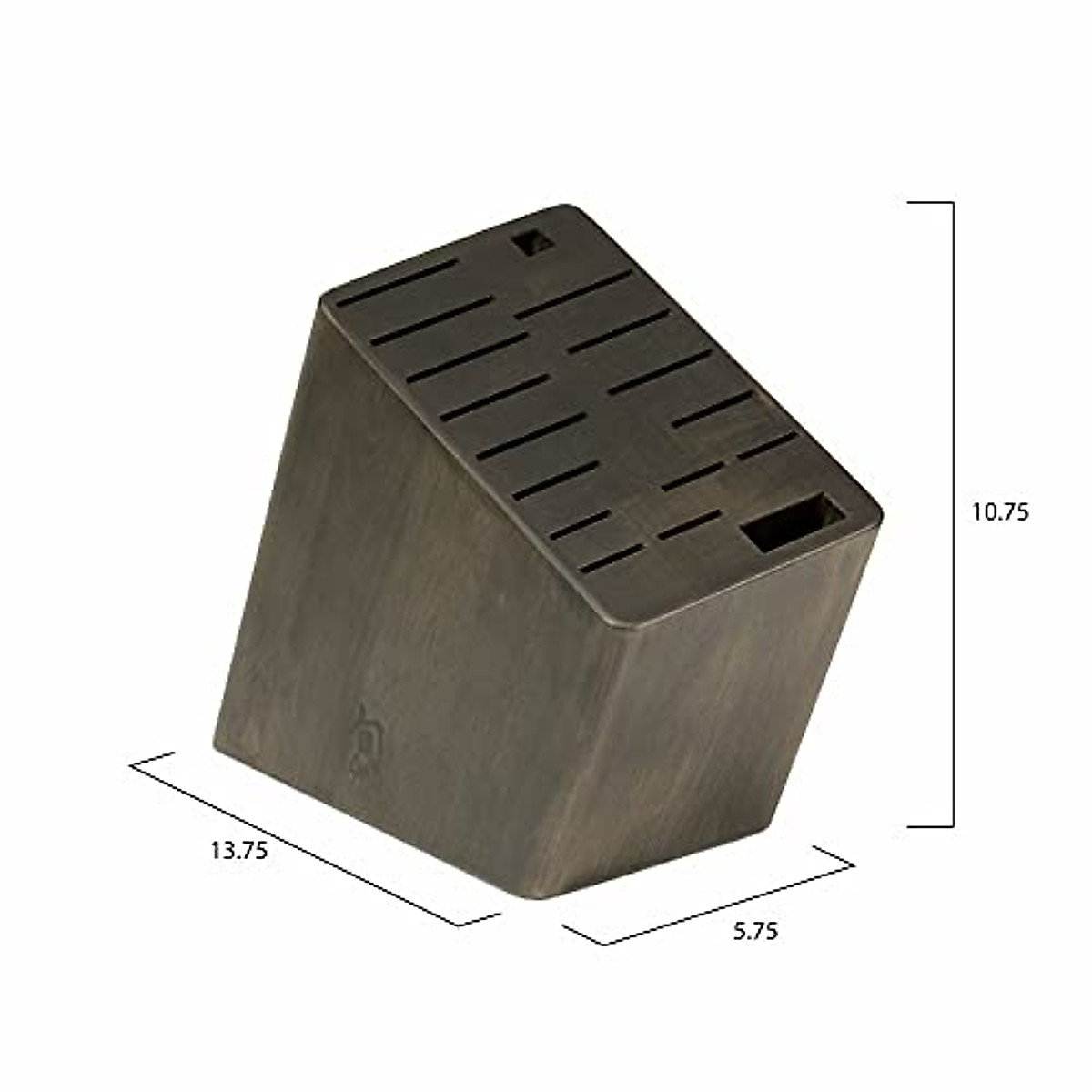 Shun Cutlery 17-Slot Angled Knife Block, Hardwood Block with Attractive Dark Stain, Authentic, Japanese Universal Knife Block, Knife Holder for Kitchen Counter