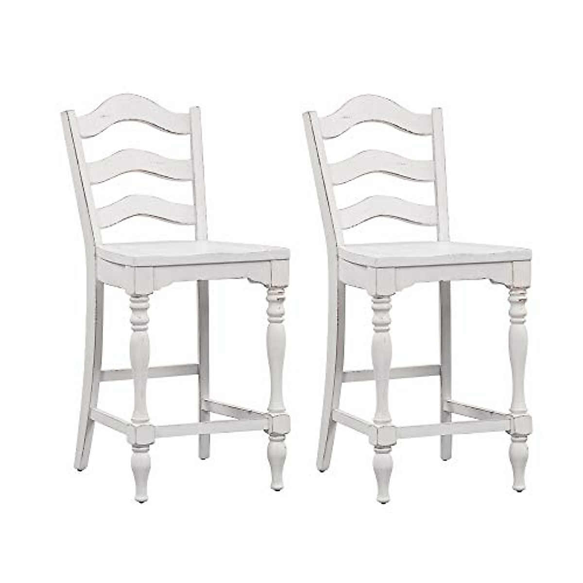 Liberty Furniture INDUSTRIES Magnolia Manor Ladder Back Counter Chair, White