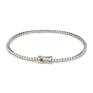 tianzuan Hip Hop Iced Out 925 Silver Moissanite Tennis Chain Bracelet 2mm width VVS White Round Synthetic Diamond Jewelry(6.5 inches)