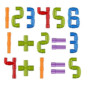 Wondertoys 72 Piece Pipe Toys for Kids Multicolor Pipe Tube Building Blocks Educational STEM Construction Learning Toys with Wheels Baseplate for All Ages Kids