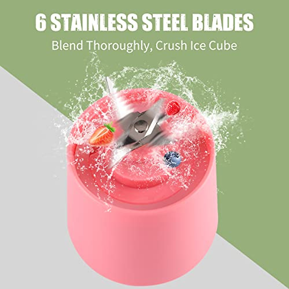 Portable Blender 20 oz, Travel Blenders for Shakes and Smoothies with 6 Blades, Usb Personal Size Blender for Kitchen,Home,Gym,Travel