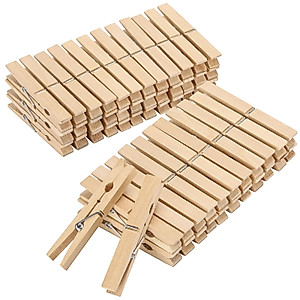 50pcs Clothes Pins 4 Inch Wooden Clothespins Large Clothes Pin for Laundry - Heavy Duty Spring and Wood