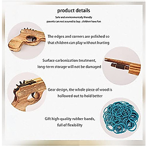 xinlong 2 Pcs Wooden Rubber Band Gun Quality Wood & Handmade Kids Outdoor Toy 9 Inches Length