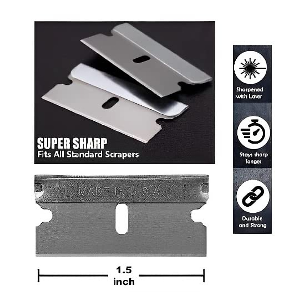 FitAll - 20 Pack Razor Blades-Replacement Razor Blades Single Edge, (20 pack Single Edge Razor Blades) Made in USA