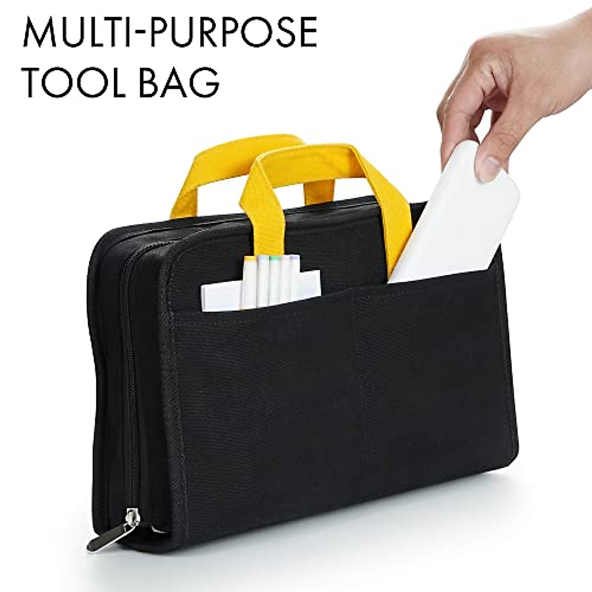 ARTIFY 48 Slot Canvas Marker Pen Organizer Bag, Carrying Case for School, Office, Travel & Storage with Zipper Pocket (C)