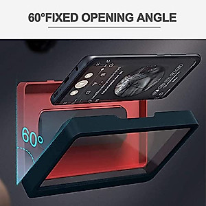 CXUKUN Wall Mount Shower Phone Holder Bathroom case Mount Shelf, Bathroom Phone Shelf Shower Glass Mirror Shower Mount Storage Box Phone Holder (Blue)