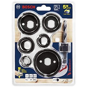 BOSCH HCD007 7 pc. Daredevil Wood Hole Saw Set