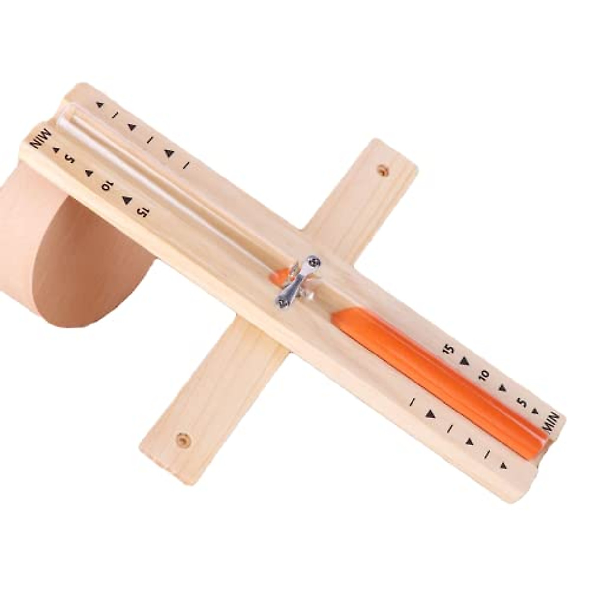 Sauna Hourglass Pink Sand Timer - Wooden 15 Minutes Accurate Wall-Mounted Rotating Hour-Glass, Sauna and Swimming Accessories (Orange)
