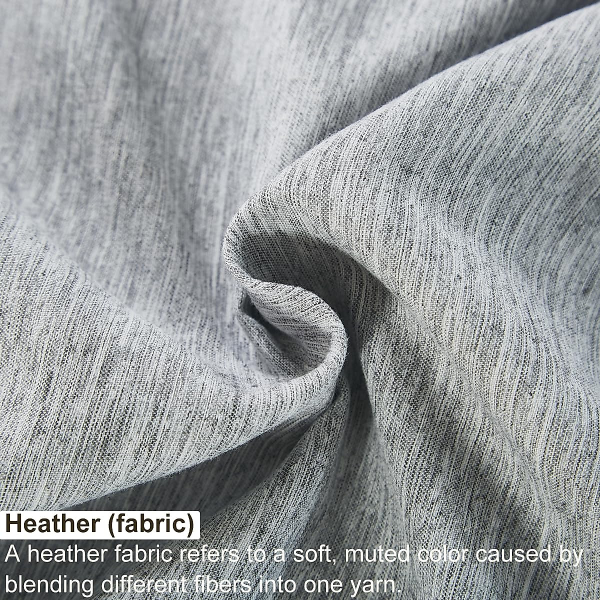 MUKKA Duvet Cover Set King Size Heather Grey Coconut Button Closure Linen Like Chambray Modern Style Elegant Soft King Duvet Cover Luxury& Breathable Covers (104 * 90 inches)