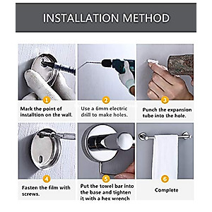 JiePai Bath Towel Bar Oil Rubbed Bronze, 12 Inch Stainless Steel Towel Rack Bathroom Towel Holder Wall Mount Kitchen Dish Cloth Hanger (Oil Rubbed Bronze, 12 Inch)