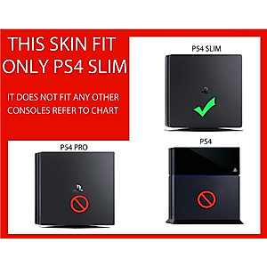 ZOOMHITSKINS Compatible with PS4 Slim Skin, Old Red Retro Vintage Light Dark Classic, Durable & Fit, 3M Vinyl, Made in The USA