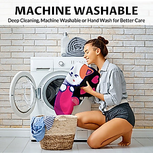 Cat Blanket Gifts for Kids - 40x50 Inches Cute Throw Blanket for Girls - Black Soft Fuzzy Plush Blankets for Couch, Sofa