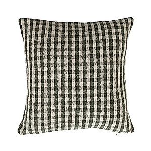 Creative Co-Op Creative Co-Op Woven Recycled Cotton Blend Pillow Gingham, Green and White