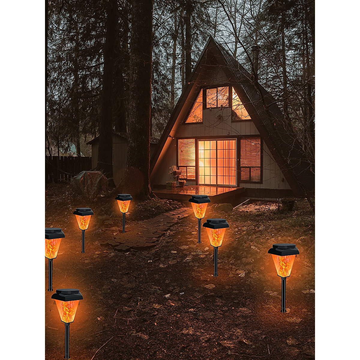 AveyLum Solar Flame Torch Light Outdoor Solar Flickering Dancing Flame Torch Lights Security Lights Landscape Lighting for Garden, PatioYard, Pathway Decoration(4 Pack)