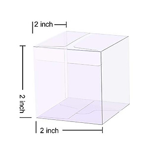 YOZATIA 25PCS Transparent Boxes 2 x 2 x 2 inch, Candy Box, Clear Favor Boxes Gift Boxes for Wedding, Party and Baby Shower Favors