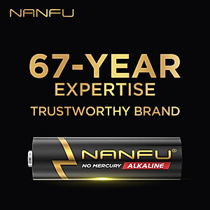 NANFU High Performance AAA Alkaline Batteries 48 Count Long Lasting for Household Devices…