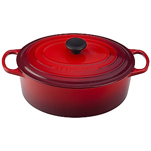 Le Creuset Enameled Cast Iron Signature Oval Dutch Oven, 6.75 qt., Cerise