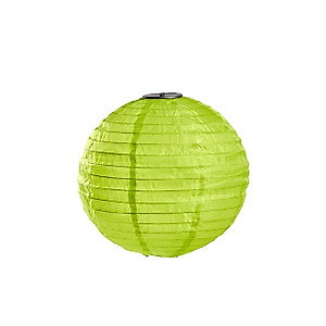 Allsop Home and Garden Soji Illume 14” LED Outdoor Solar Lantern, Handmade with Weather-Resistant UV Nylon, Lime (1-Count)