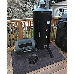 Electric Smoker Mat，Protects wooden floors from liquid and Sauce Spills，Premium Oven Mat，Under Grill Mat，Absorbent material-Contains Smoker Spill，Anti-Slip and Waterproof Backing，Washable (36" x 48")