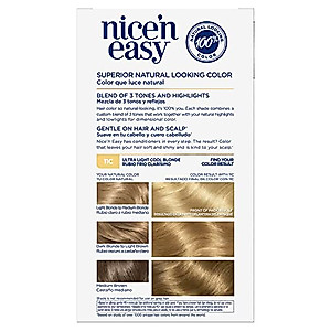 Clairol Nice'n Easy Permanent Hair Dye, 11C Ultra Light Cool Blonde Hair Color, Pack of 1