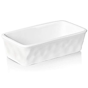HAOTOP Ceramics Nonstick Baking Bread Loaf Pan, 8.5 x 4.6 Inch (White)