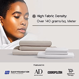 DOZ by SIJO 100% Organic Bamboo Sheet Set, Buttery Soft, Cooling for Hot Sleepers, Silky Breathable, Oeko-TEX, High GSM, 16" Deep Pockets - 3pc - 2 Pillowcases 1 Fitted Sheet (Fog, Queen)