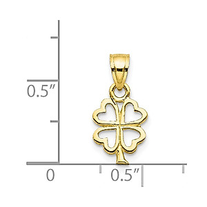 BillyTheTree Jewelry 10K Yellow Gold Four Leaf Clover Pendant