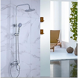 XZRWYB Shower Set Lift Up and Down Top Spray Refined Copper Temperature Control Shower