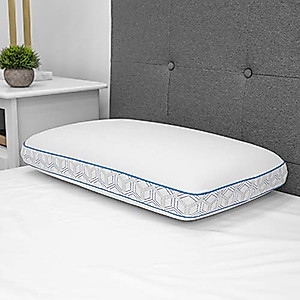 SensorPEDIC Memory Foam Pillow Standard Size, Therapeutic Memory Foam, Cooling Gel Technology, Luxury Cooling Cover, Breathable Foam Technology, Supportive for All Sleep Positions, Standard Size