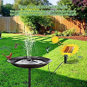 GESAIL Solar Fountain Pump, Unique Design Easy Installation Strong Pump Power 6 Spray Modes Solar Powered Fountain for Garden Decoration, Small Ponds, Pool, Fish Tank, Outdoor, Bird Bath