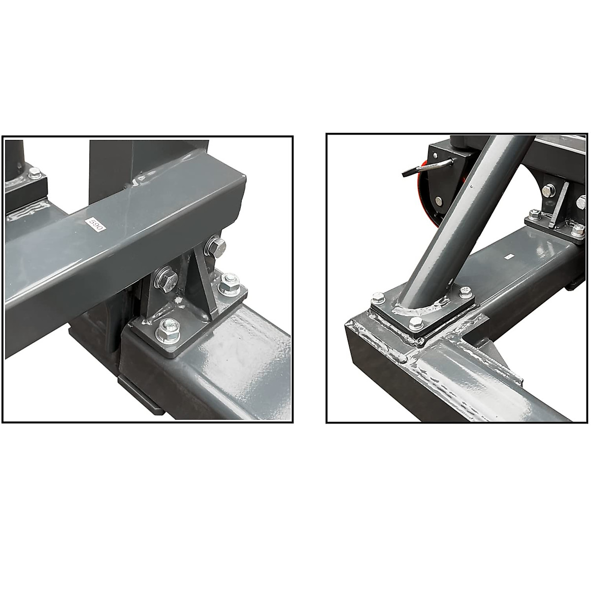 Pake Handling Tools Long Fork Manual Pallet Stacker Hand/Foot Pump Lift Truck Hydraulic Lift with Adjustable Fork and Straddle Legs, 2200 lbs Capacity, Lift Height 63", Fork 45.27" L, Leg 49.2" W