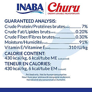 INABA Churu Cat Treats, Grain-Free, Lickable, Squeezable Creamy Purée Cat Treat/Topper with Vitamin E & Taurine, 0.5 Ounces Each Tube, 50 Tubes, Tuna & Chicken Variety