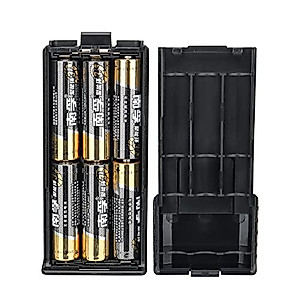 6xAA Battery Case Shell for Portable Baofeng UV-5R UV-5RA BF-F8HP UV-5R+,UV-5R+ Plus BF-F9 UV-5RTP Series Rechargeable Extended Baofeng Accessories Battery Two Way Transceiver Walkie Talkie