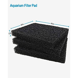 Duedusto Aquarium Filter Pad Media, Bio Sponge Pad Coarse, Cut to Fit Any Aquarium Filter, 3 Pieces