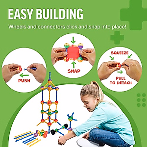 STEM Master Building Blocks Educational Toys Ages 4-8 - STEM Toys Kit w/176 Durable Pieces Stem Toys for Kids 5-7 Year Old