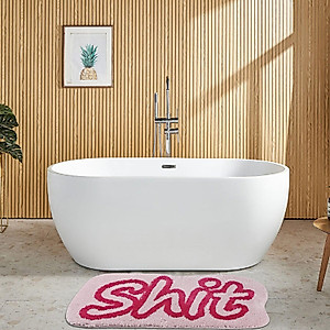 Carmoion Funny Cute Rugs for Bedroom Bathroom Dorm Kitchen Non Slip Rubber Backed Machine Washable,Funky Cool Rugs Colorful Fluffy Shaggy Bedside Accent Rug 35"x18"(Shit)