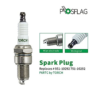POSFLAG 762259MA Auger Drive Cable with F6RTC Spark Plug Replaces Murray 762259, 1501124MA for Murray 7524ES, 824LD, BL924R, CL61750R, HN421, ML61900R, MN421, PM40, PSB210, SN421, ST661BS Snowthrowers