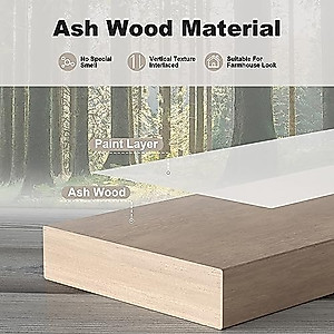 White Framed Bathroom Mirror, 24x36 Inch Wood Frame Vanity Mirror, Farmhouse Wall Mounted Rectangle Barn Door Dressing Mirrors (Lean/Vertical)