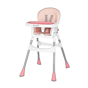 Dream On Me Portable 2-in-1 Tabletalk High Chair, Convertible Compact Light Weight Highchair, Pink