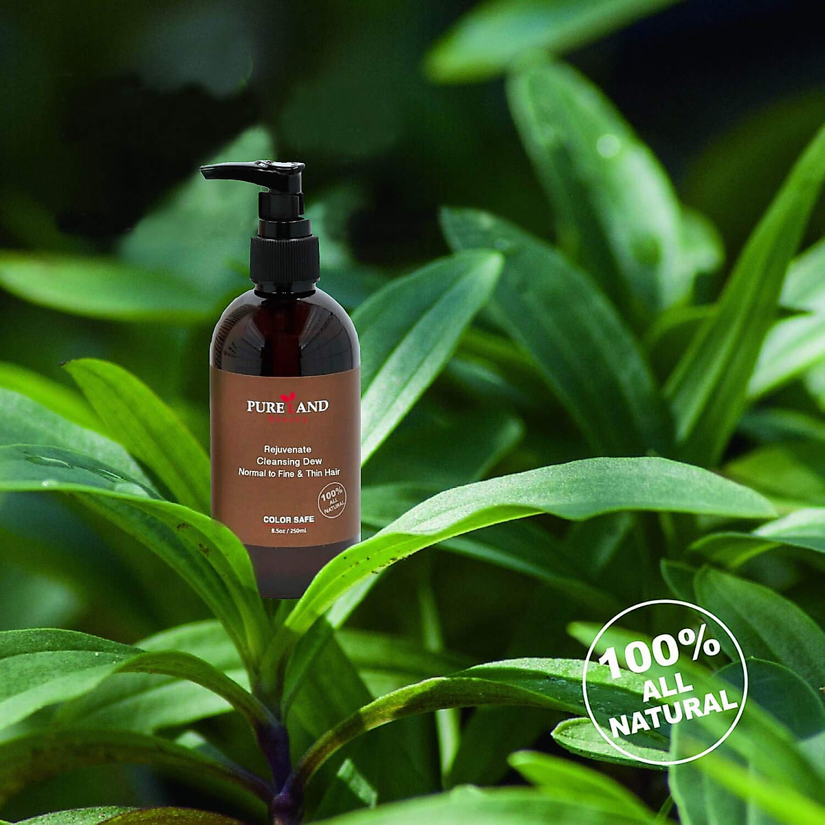 Pureland Beauty Rejuvenate Cleansing Dew - All Natural Hair Shampoo for Normal to Fine and Thin Hair - Deeply Cleansed Skin Pores - Scalp Care and Provide Your Hair Healthy Growth - 8.5 Ounce