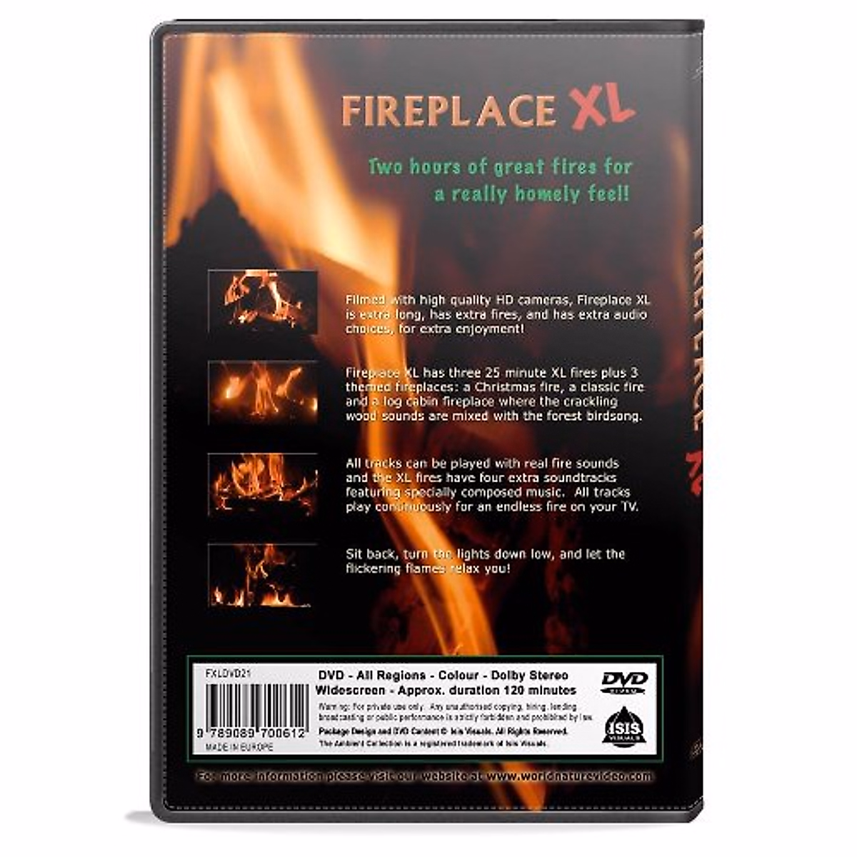 Fire Dvd - Fireplace XL - Extra Long Open Hearth Fires with Burning Wood Sounds