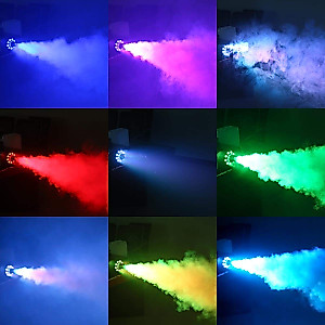 TC-Home Stage Smoke Machine with lights Halloween Fog Machine 1500w 2L 9 LED Stage Fogger effect w/Remote control