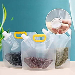 Grain Moisture-Proof Sealed Bag, 10 Pcs Resealable Smell Proof Bags, Transparent Organizers for Storage, Sealed Bags for Nuts, Grains, Beans, Snacks, Rice, Cereal, Spices