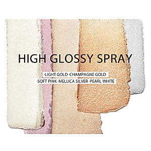KYDA Highlighter Powder Spray, Glitter High Gloss Spray Shimmer Sparkle Powder Makeup Spray, for Face Body Cosmetic-Champagne Gold