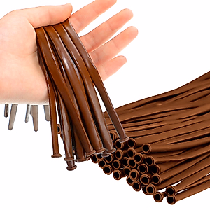 Skylety 100 Pieces Twisting Balloons Long Balloons DIY Latex Balloons Modelling Balloons for Birthday Wedding Engagement Anniversary Festival Party Decoration (Coffee)