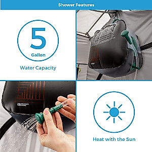 CORE Instant Cabin Shower Tent | 2 Room Camping Utility Tent with Changing Privacy Room | Portable Large Pop Up Tent with Easy 60 Second