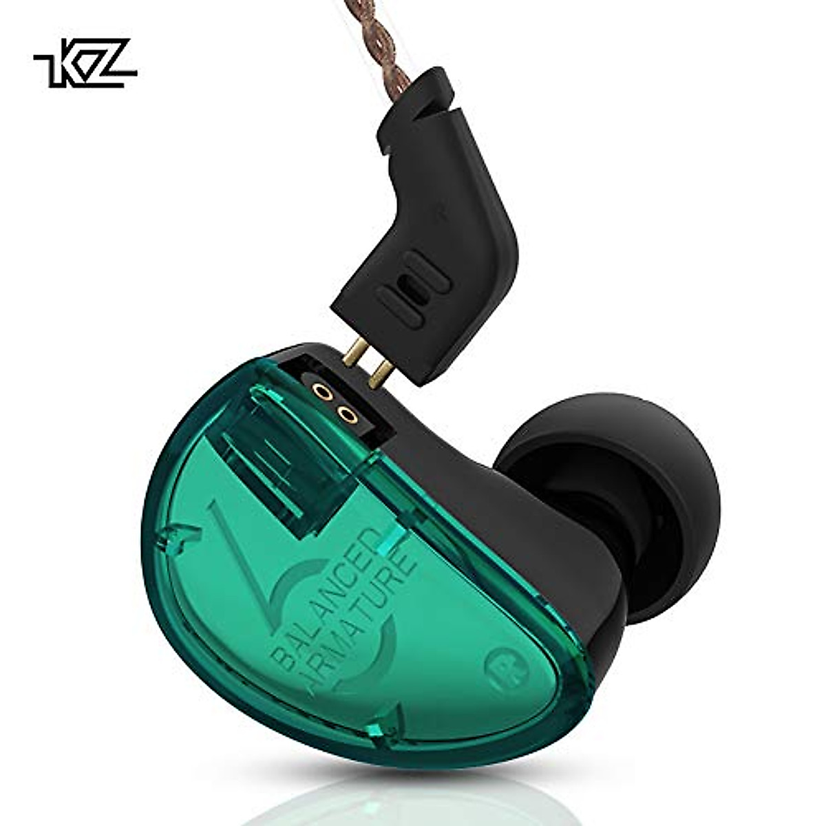 KZ IEM Earphone 3BA Balanced Armature Headphone HD Sound in Ear HiFi Stereo Noise Cancelling Earbuds AS06 Triple-Driver Universal-Compatible with Smartphones (Cyan with MIC)