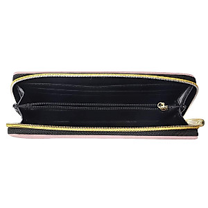 FancyPrint Pink Cute Beagle Dog Print Womens Girls Long Wallet Zip Around Purse ID Card Credit Card Holder Organizer Pouch Bag