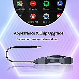 Wireless Android Auto Adapter, AA Dongle Convert Wired Android Auto to Wireless for Android Phone and Car 2016-2023, Easy Setup Compact