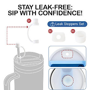 KEWIXY 40 oz Tumbler With Handle and Straw, Gloss Insulated Travel Tumbler, Fits in Cup Holder, Travel Coffee Mug with Lid, Included Leak Proof Straw Cover -Petal Focus